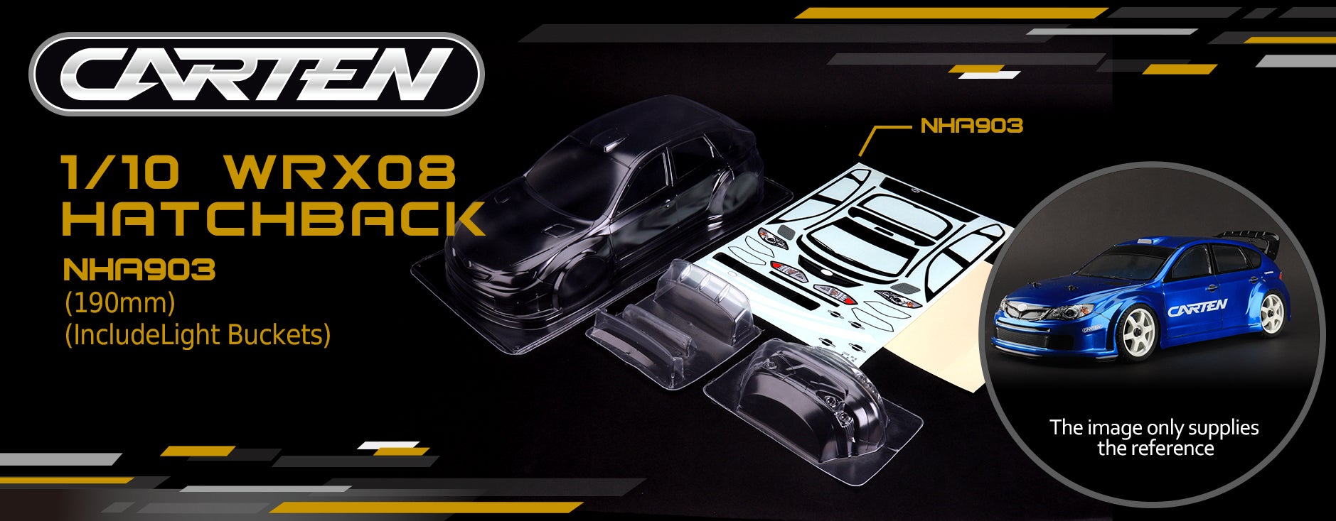 T410 Clear 190mm Body Shell: 2008 WRX Hatchback - Carten | Wolfram RC